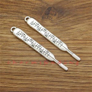 3pcs Large Thermometer Charms Pendants Temperature Charm Antique Silver ...
