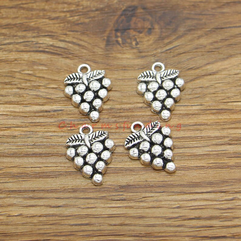 25pcs Grape Charms Fruit Charms Antique Silver Tone 14x19mm Cf4053 - Etsy
