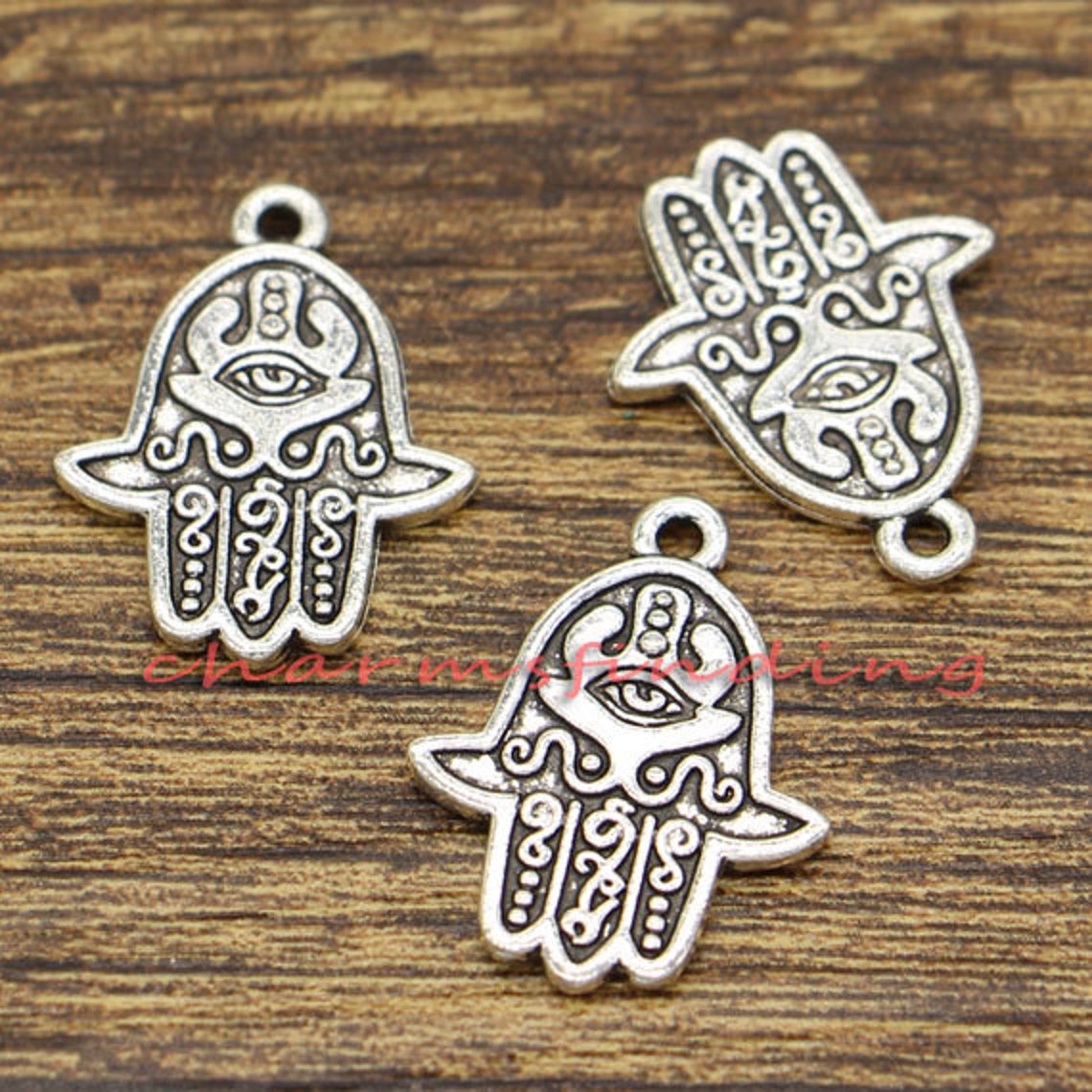20pcs Hamsa Hand Charms Evil Eye Charms Antique Silver Tone | Etsy