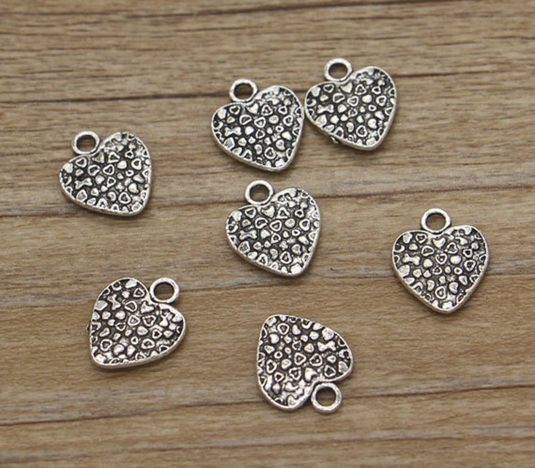 50pcs Heart Charms Full of Love Valentine Charms 2 Sided - Etsy