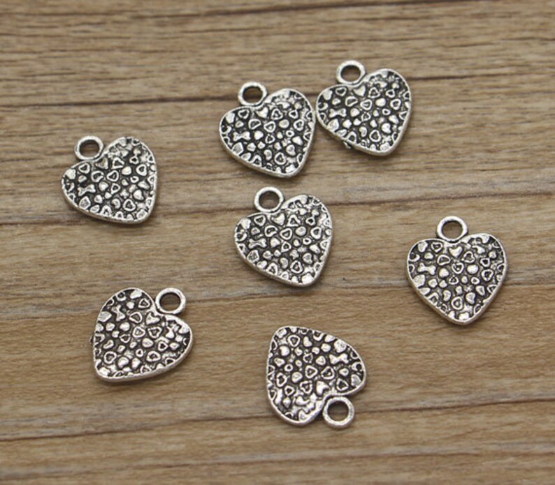 50pcs Heart Charms Full of Love Valentine Charms 2 Sided | Etsy