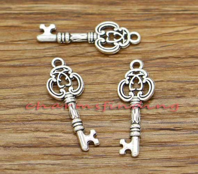 50pcs Key Charms Home Key Charms Heart Key Charm Antique - Etsy