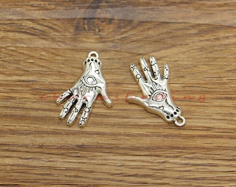 20pcs Hamsa Hand Charms Evil Eye Charms Antique Silver Tone | Etsy