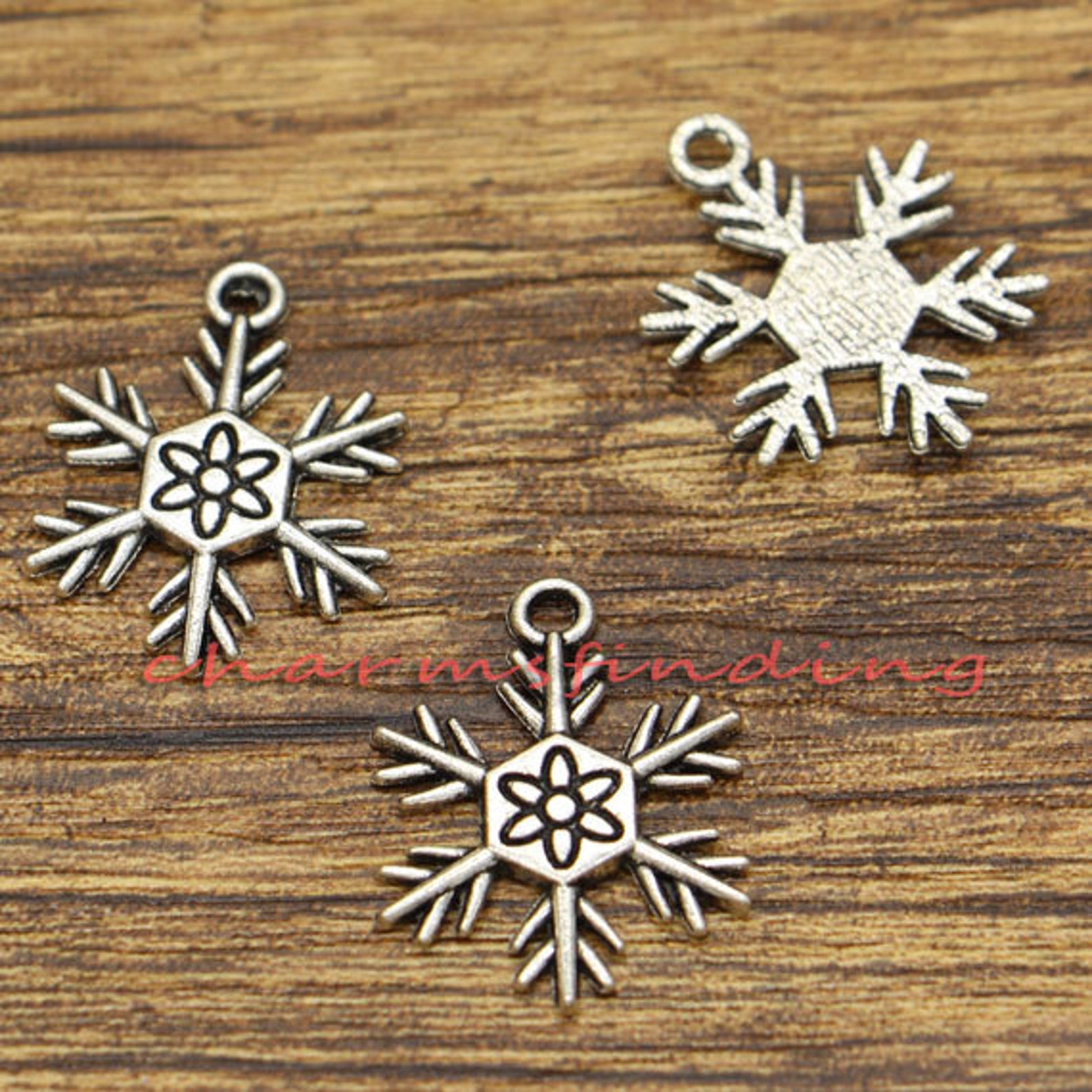 20pcs Snowflake Charms Snow Charms Christmas Charms Antique | Etsy
