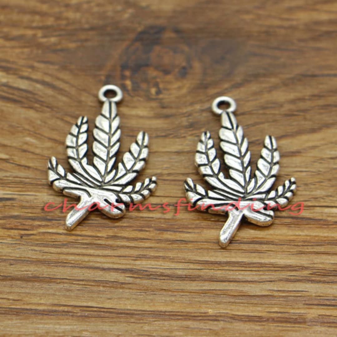20pcs Leaf Charms Tree Charms Antique Silver Tone 28x18mm Cf1563 - Etsy