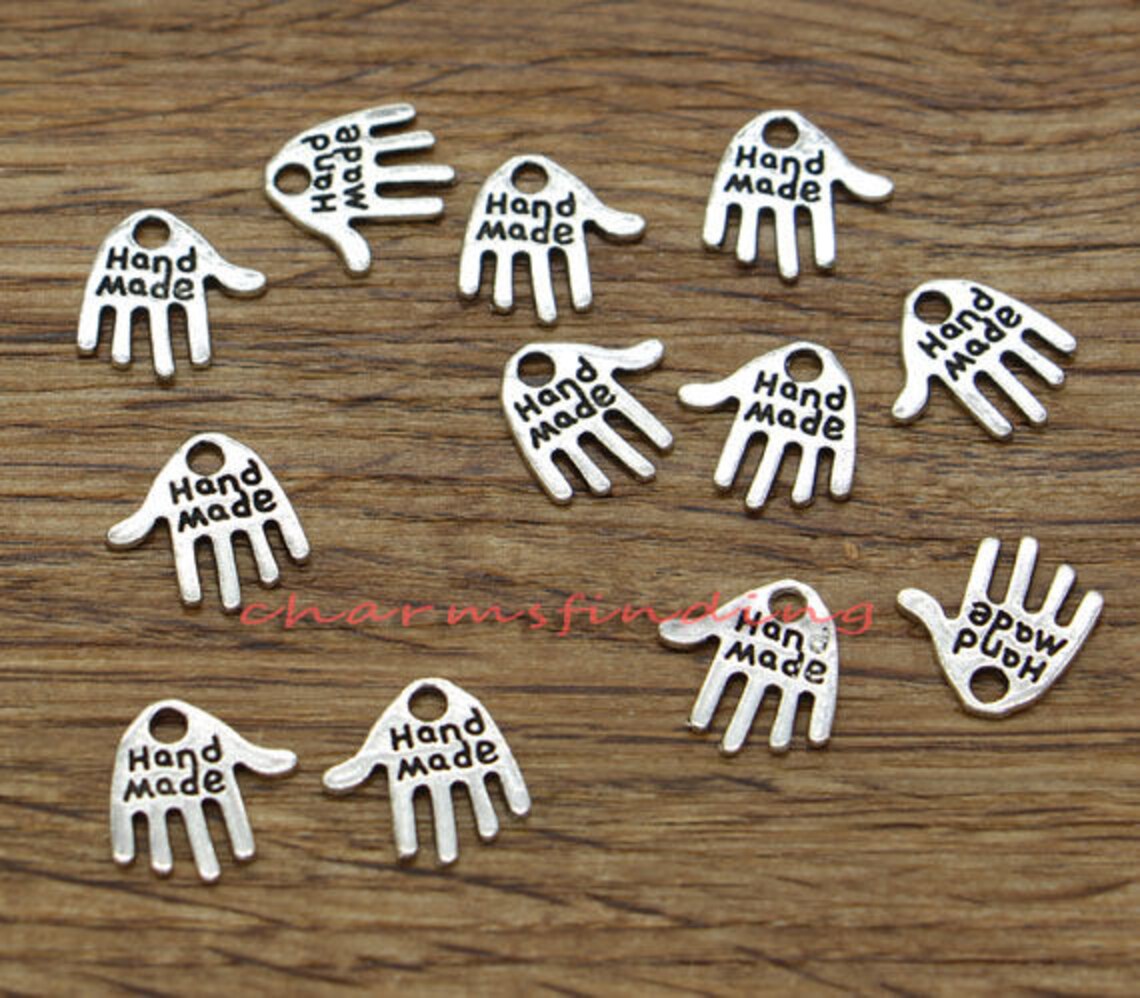100pcs Hamsa Hand Charms Handmade Charms Antique Silver Tone | Etsy