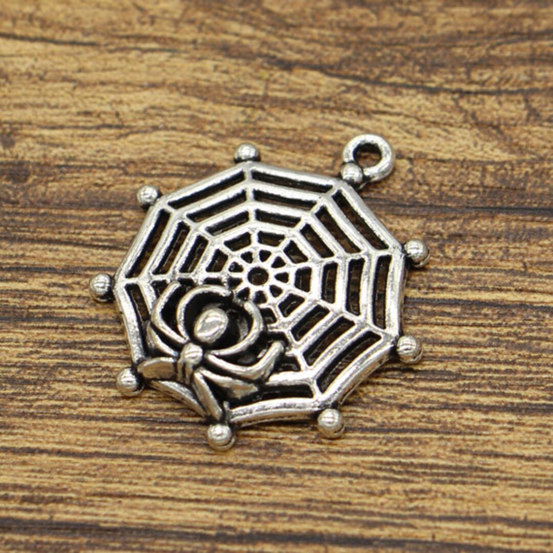10pcs Large Spider Web Charms Pendant Halloween Diy Charms Antique ...