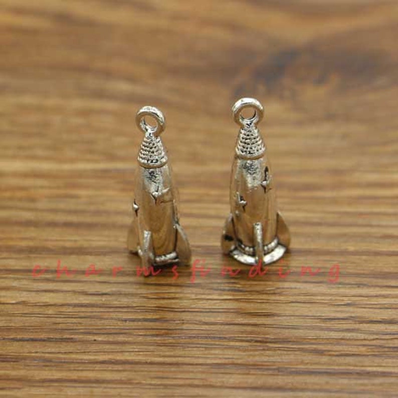 10pcs Rocket Ship Charms 3D Spaceship Charms Antique Silver - Etsy