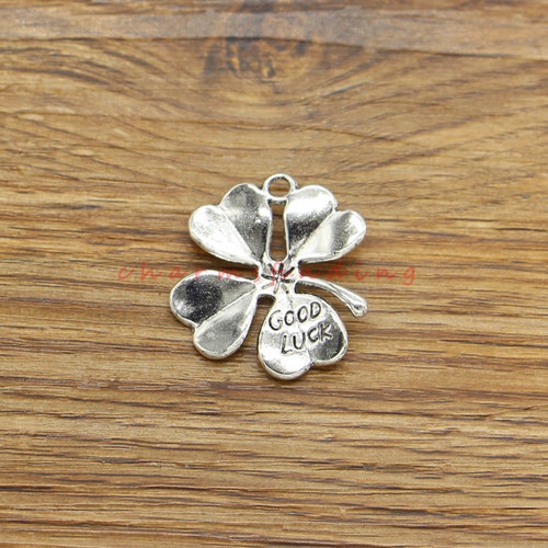 30pcs Clover Charm Good Luck 4 Leaf Clover Charm Antique - Etsy