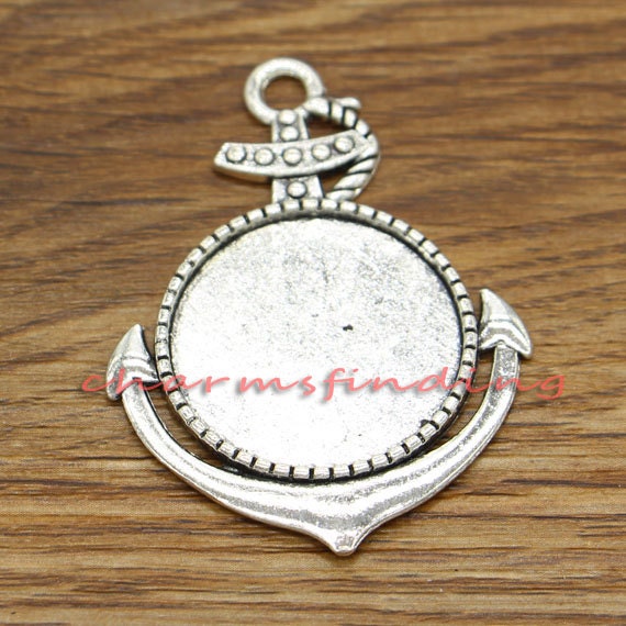 6pcs Anchor Pendant Bezel Setting Cabochon Setting Mounting | Etsy