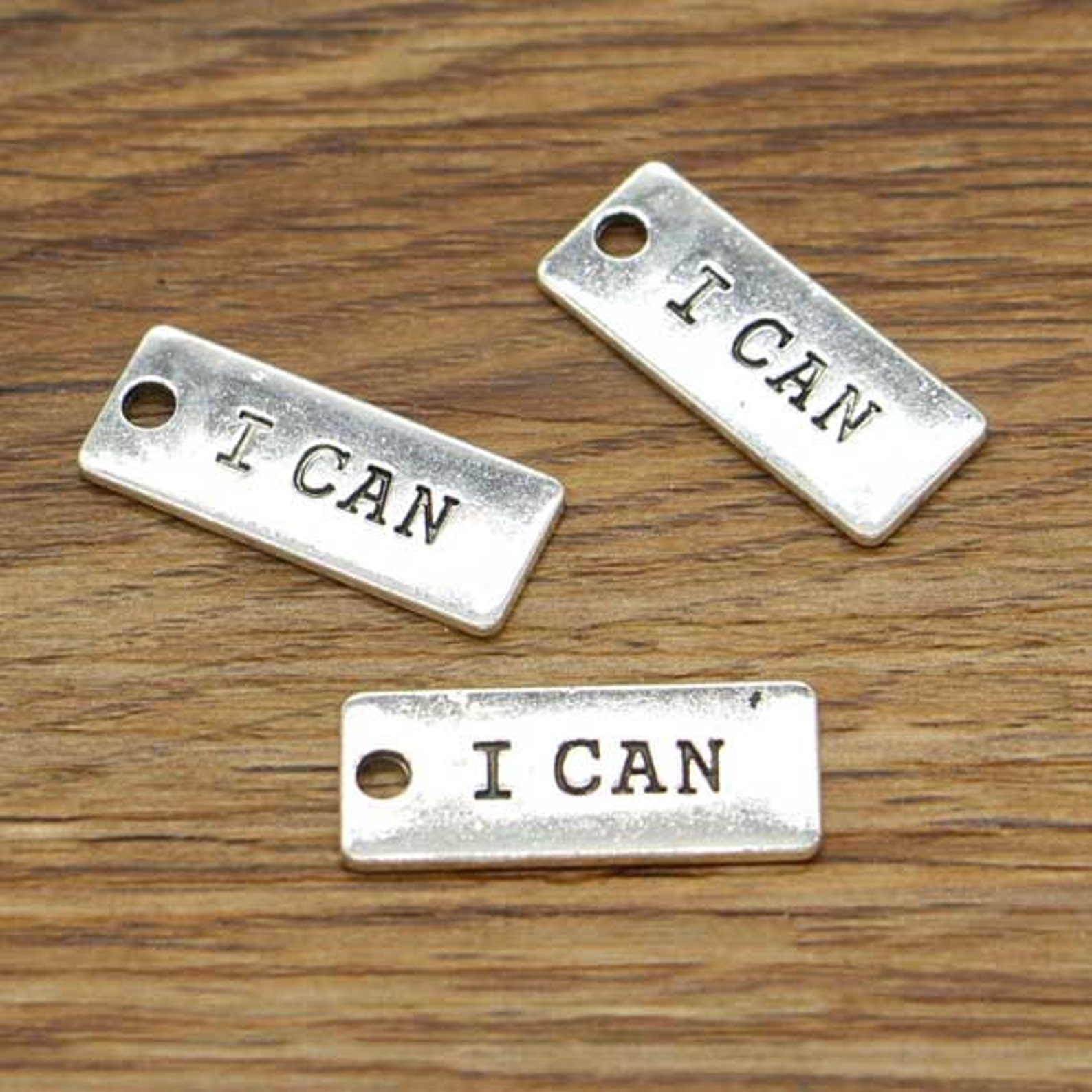 20pcs I Can Charms Word Motivation Charm Antique Silver Tone - Etsy
