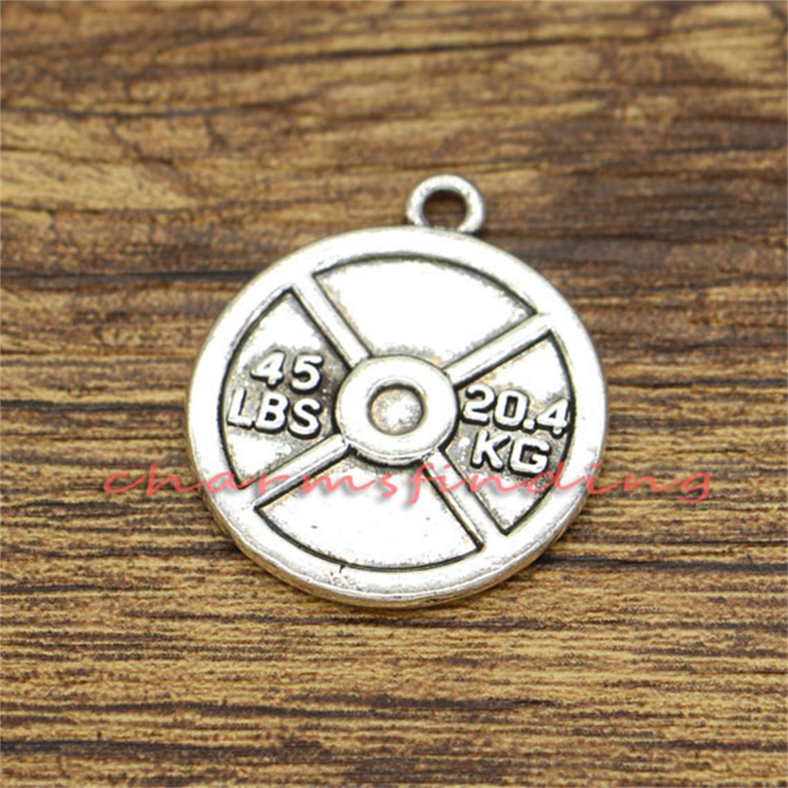 10pcs 45 LBS Weight Charms Weight Lifting Training Fitness Antique ...