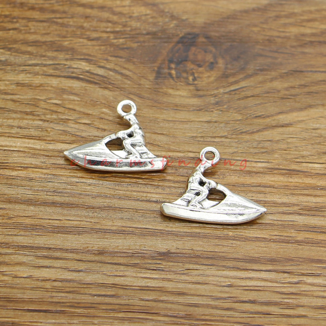 15pcs Motorboat Charms Boat Yacht Charms Antique Silver Tone 24x18mm ...