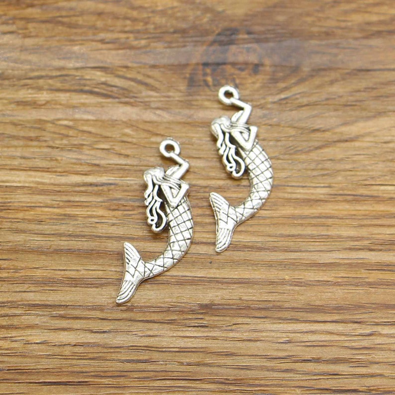 20pcs Mermaid Charms Ocean Sea Charms Antique Silver Tone - Etsy