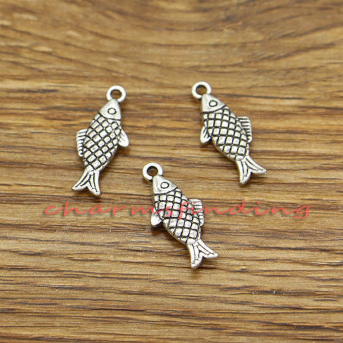 30pcs Fish Charms Charms Antique Silver Tone 9x20mm Cf3131 - Etsy