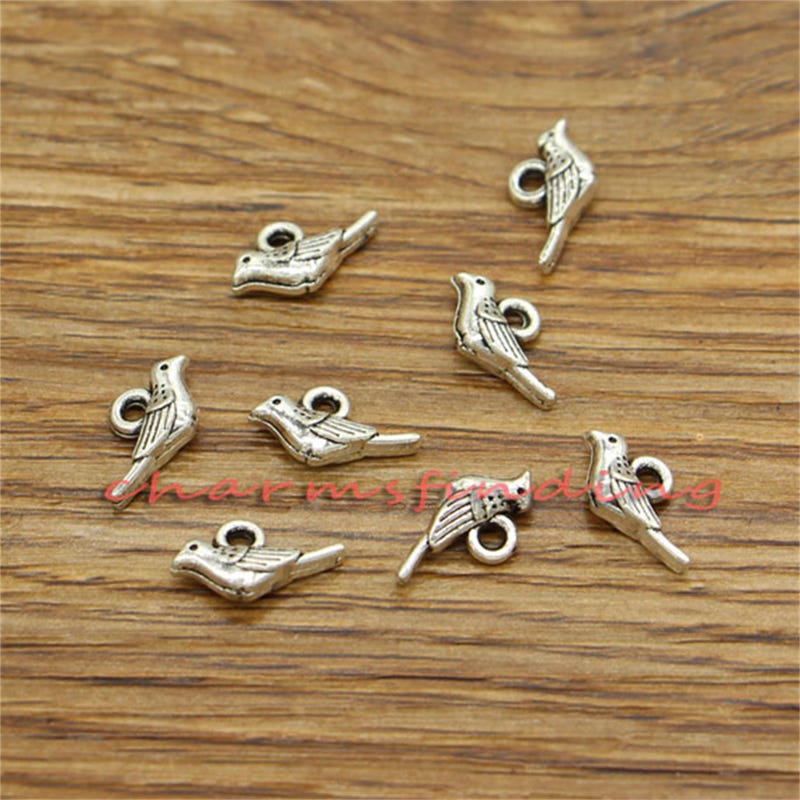 Small Metal Bird Charms - Etsy