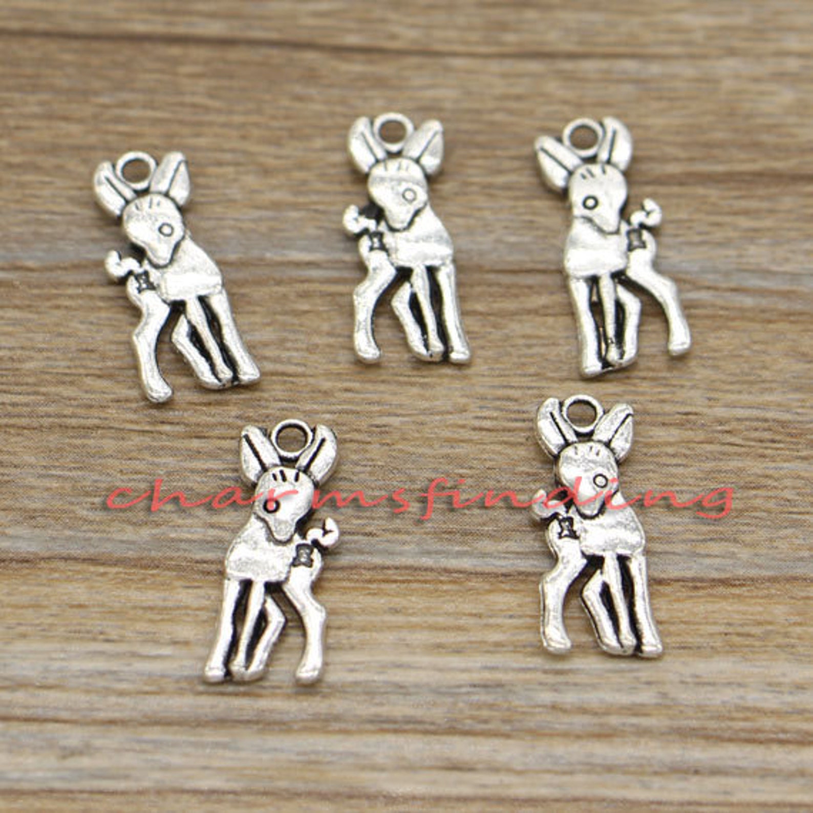 50pcs Reindeer Deer Charms Christmas Charms Antique Silver - Etsy