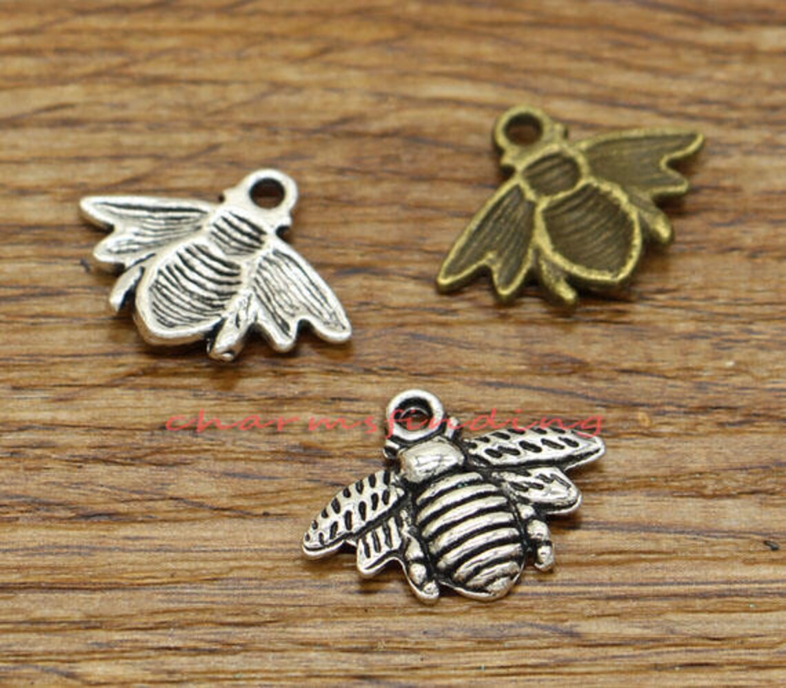 20pcs Bee Charms Honeybee Charms Insect Charms Antique Silver | Etsy