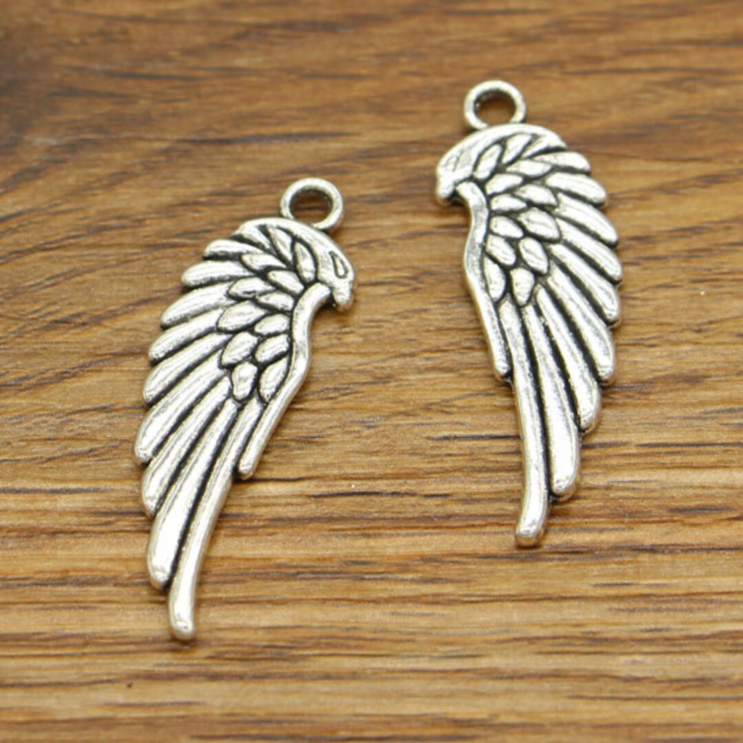 20pcs Wing Charm Bird Angel Wing Charms Antique Silver Tone - Etsy