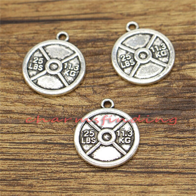 20pcs 25 LBS Weight Charms Weight Training Lifting Charms Antique ...