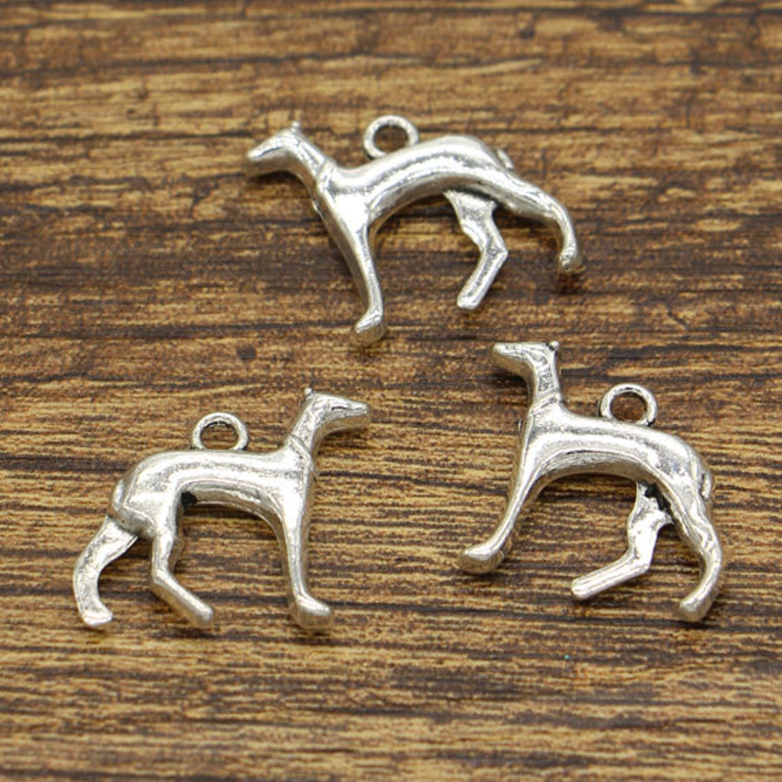 15pcs Dog Charm Whippet or Greyhound Animal Charms Antique | Etsy