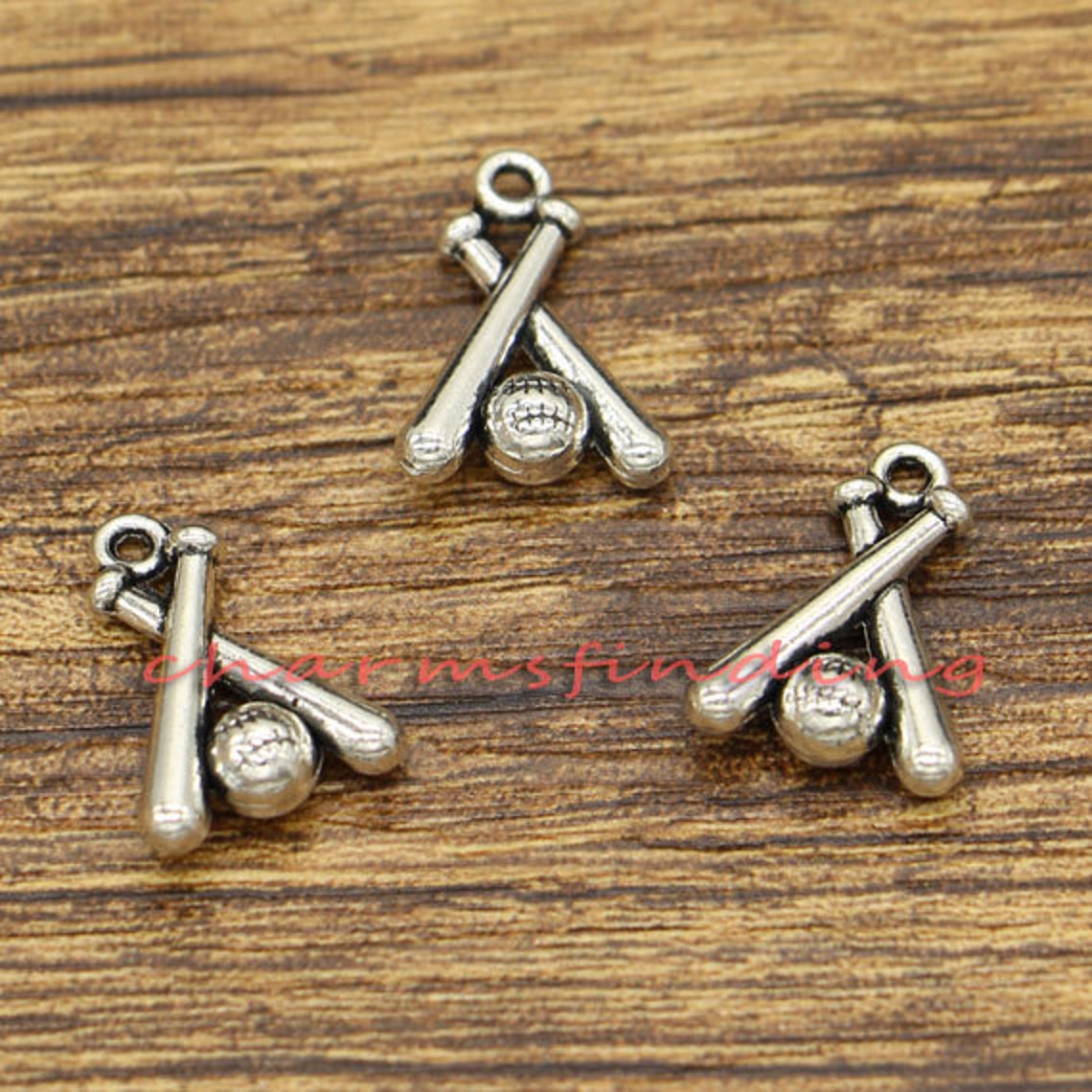 20pcs Baseball Charms 2 Sided Play Ball Charms Antique Silver - Etsy