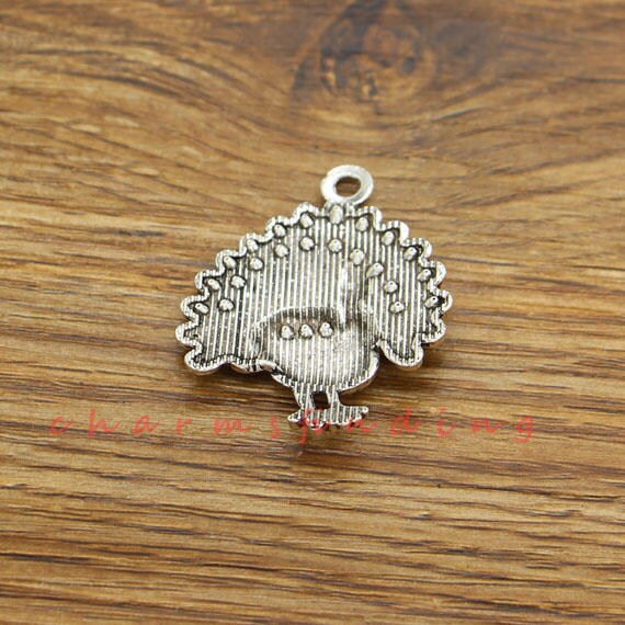6pcs Peacock Charm Zoo Charm Antique Silver Tone 30x36mm | Etsy