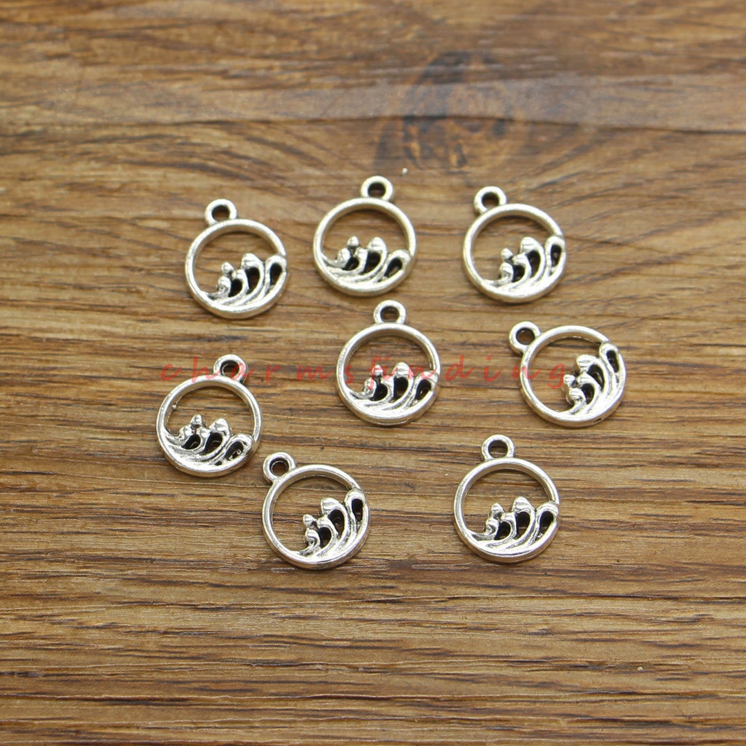 50pcs Wave Charm Water Charms Antique Silver Tone 11x14mm Cf4416 - Etsy