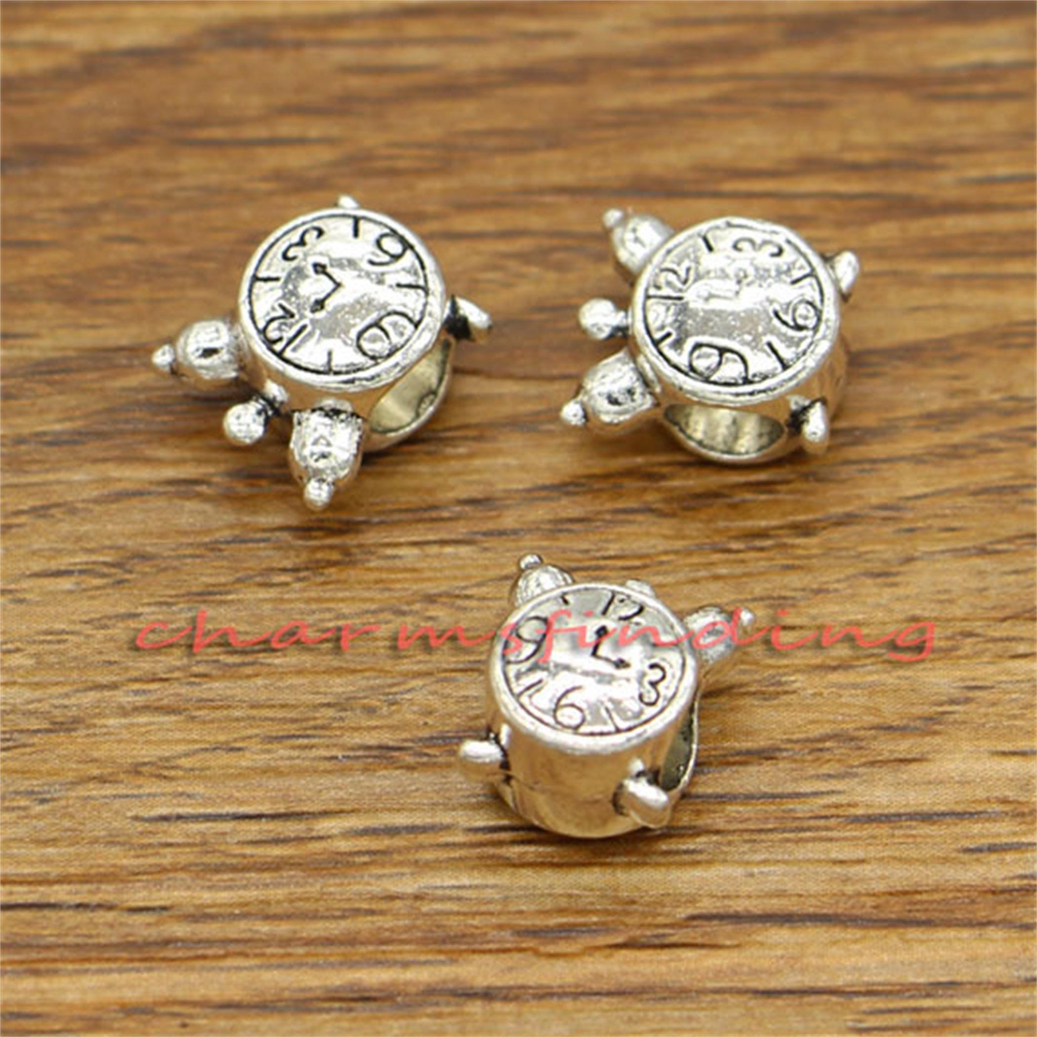 20pcs Alarm Clock Beads Spacers With 4mm Hole Approx Antique Silver ...