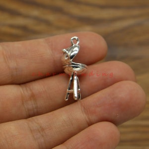 10pcs BBQ Grill Charms Pendants 3D Barbeque Charms Antique Silver Tone ...