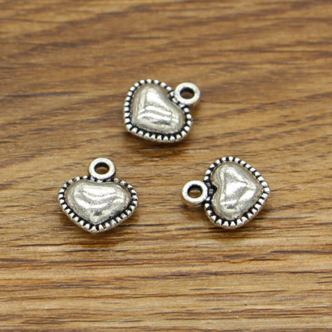30pcs Heart Charms Love Charms 3d Charms Valentines Charms Antique ...