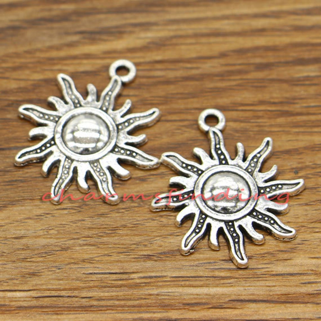 20pcs Sun Charms Celestial Charms Antique Silver Tone 25x29mm Cf0284 - Etsy