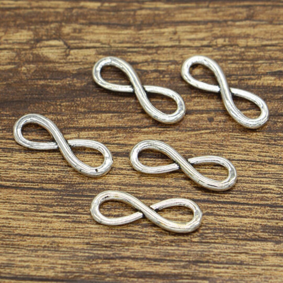50pcs Infinity Charm Connectors Link Antique Silver Tone 23x8mm Cf2027 ...