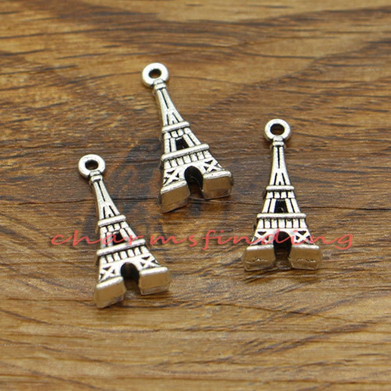 25pcs Eiffel Tower Charms France Charms Antique Silver Tone | Etsy