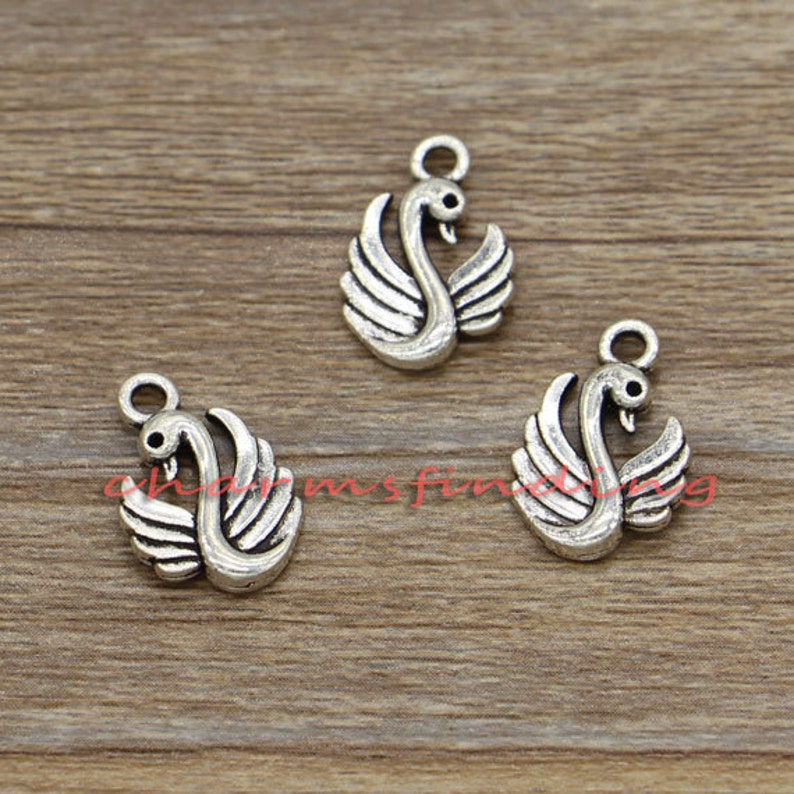 30pcs Little Swan Charms Goose Bird Charm Antique Silver Tone - Etsy