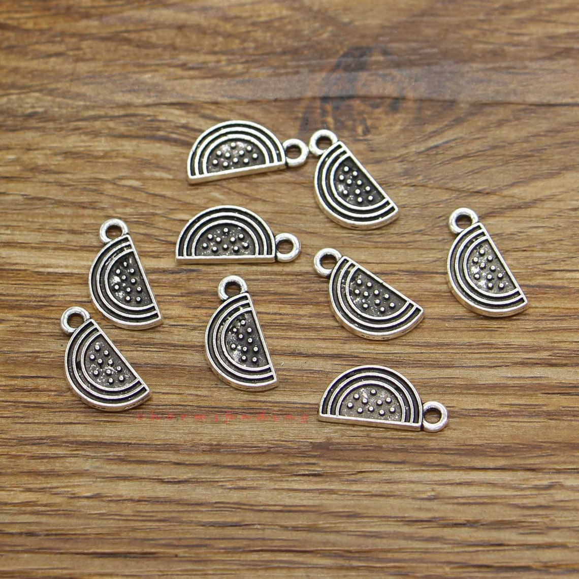 50pcs Watermelon Charms Fruit Charms Antique Silver Tone 17x8 | Etsy