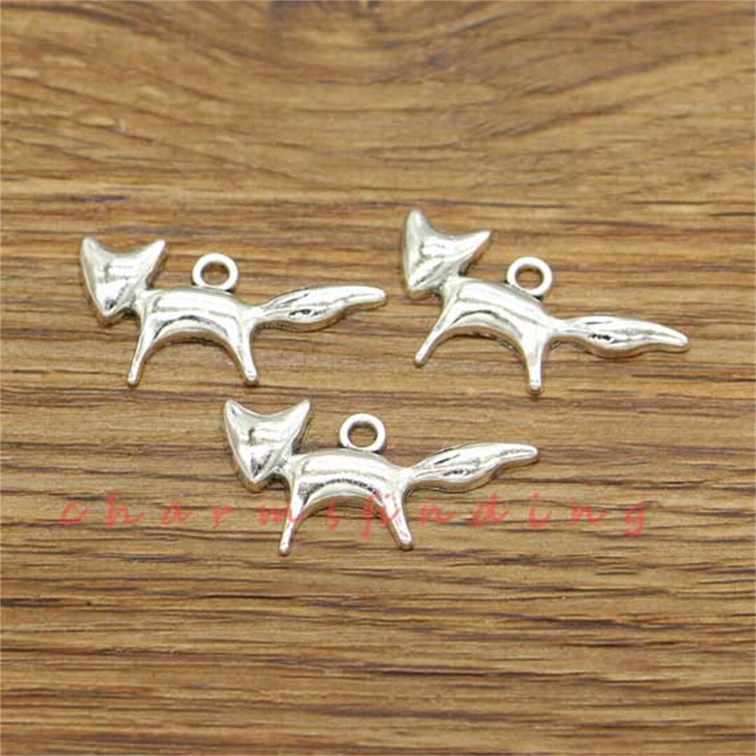 30pcs Fox Charms Animal Charm Antique Tibetan Silver 15x28mm Cf3677 - Etsy