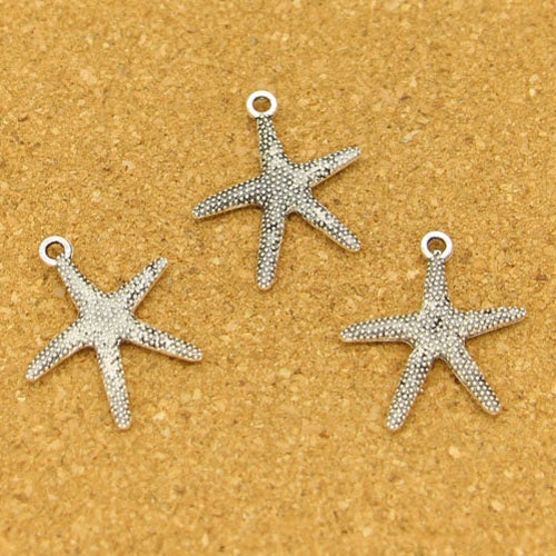 50pcs Starfish Charms Beach Sea Charms Antique Silver Tone - Etsy