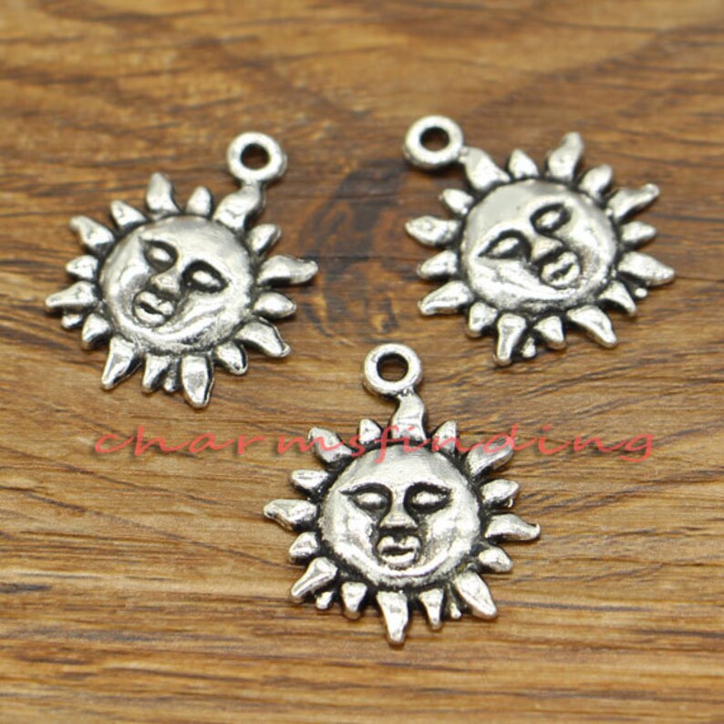 20pcs Sun Charms Celestial Charms Antique Silver Tone 23x19mm - Etsy