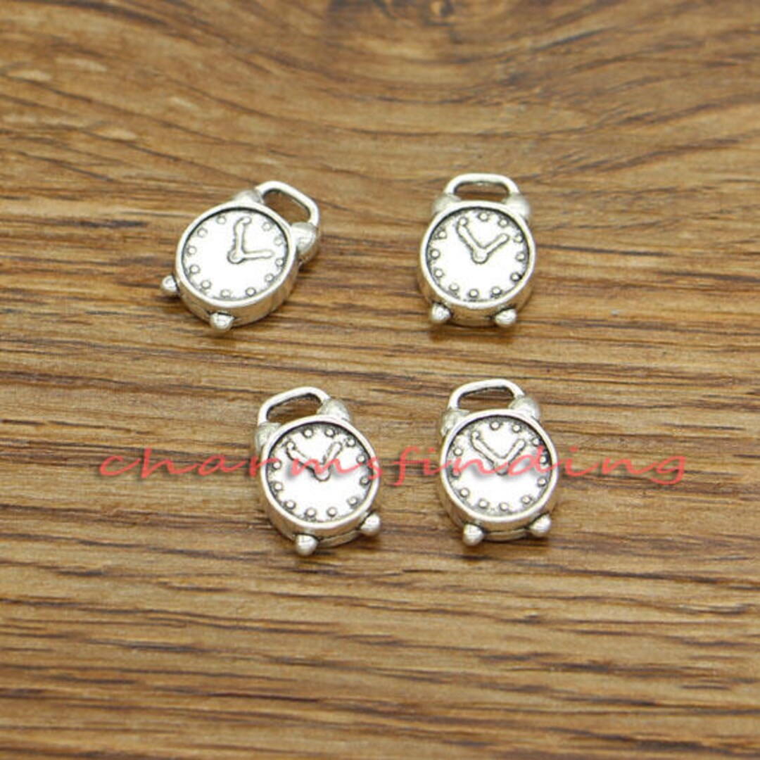 30pcs Alarm Clock Charms Time Charms Antique Silver Tone 9x13mm Cf3250 ...