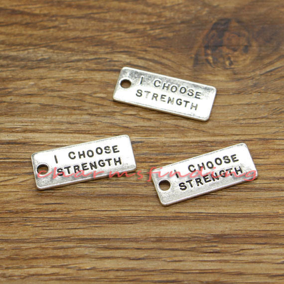 20pcs I Choose Strength Charm Fitness Charm Antique Silver - Etsy