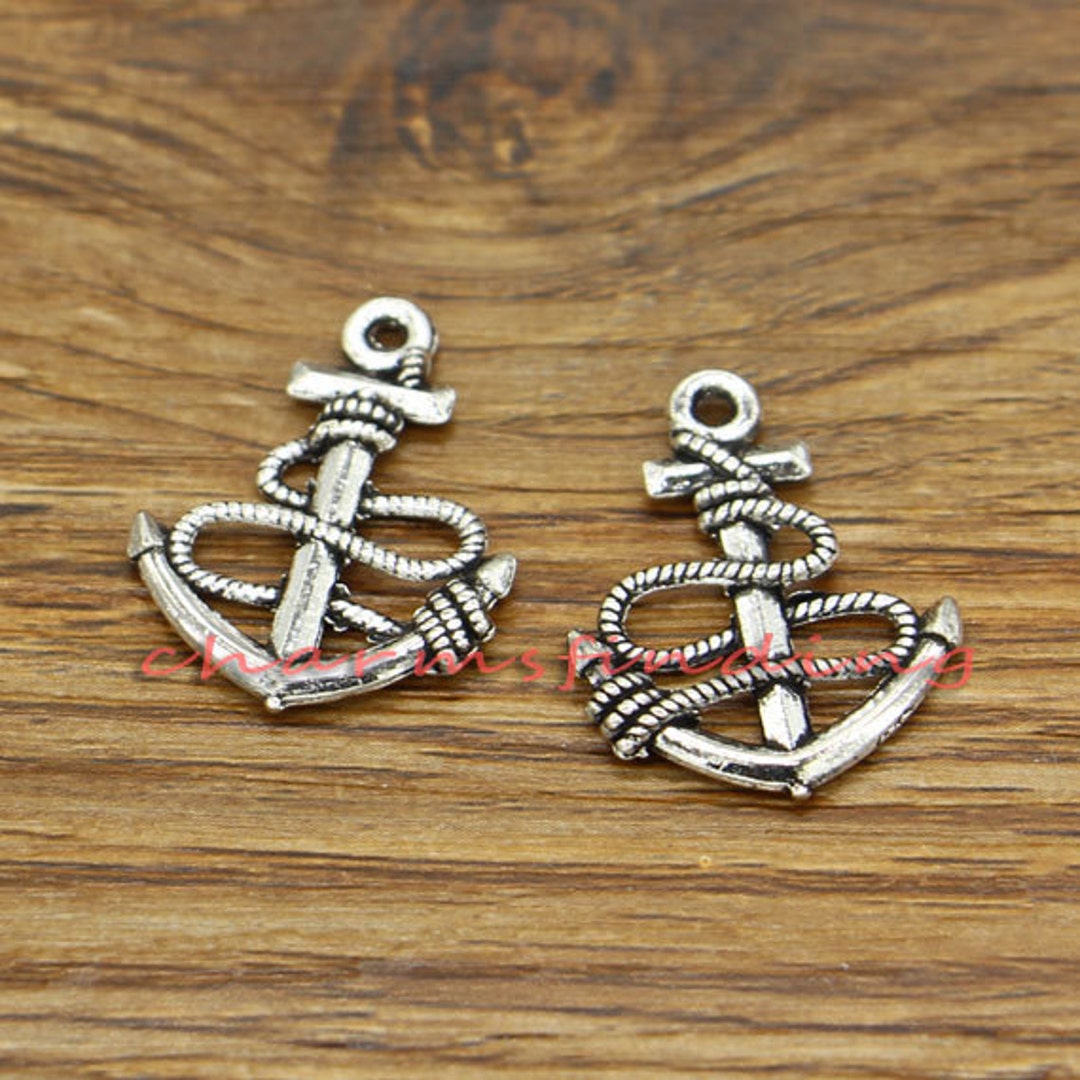 20pcs Anchor Charms Sailing Ship Boat Charms 2 Sided Charms Antique ...