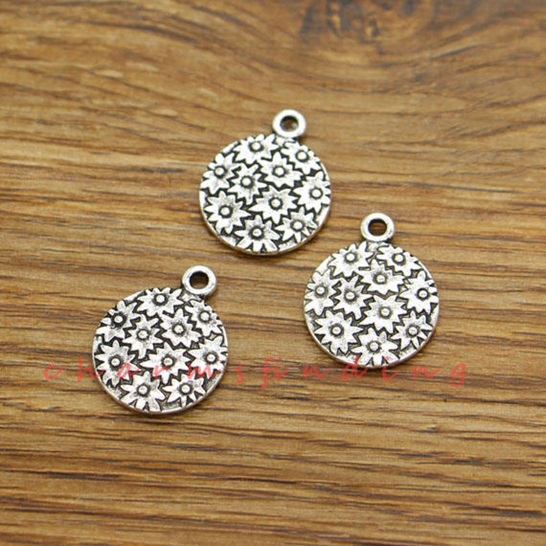 20pcs Flower Floral Charms Antique Silver Tone 16x20mm Cf3511 - Etsy