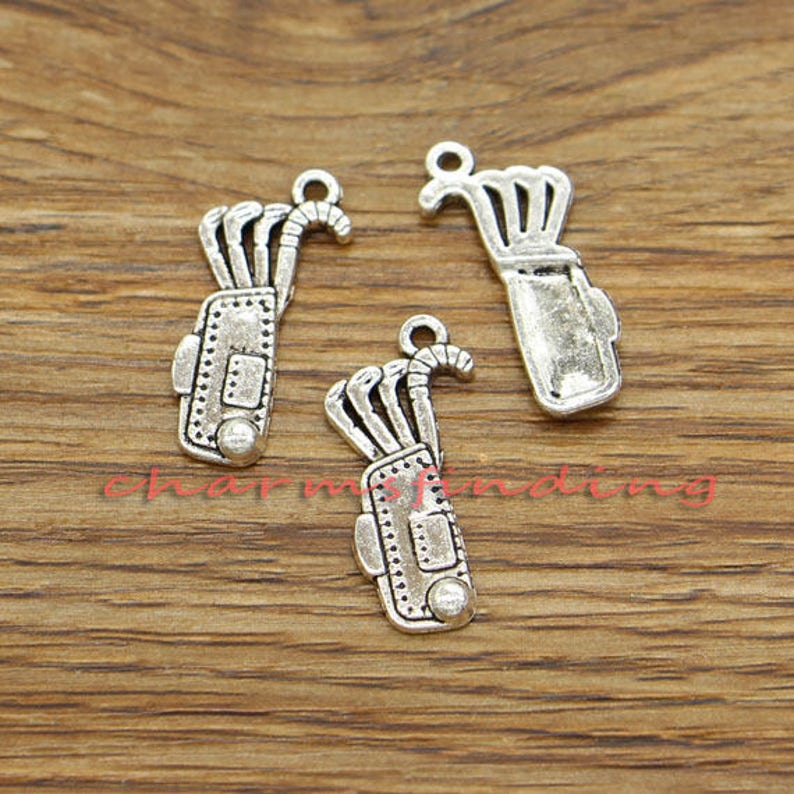 25pcs Golf Charms Golf Bag Charm Antique Silver Tone 12x25mm - Etsy