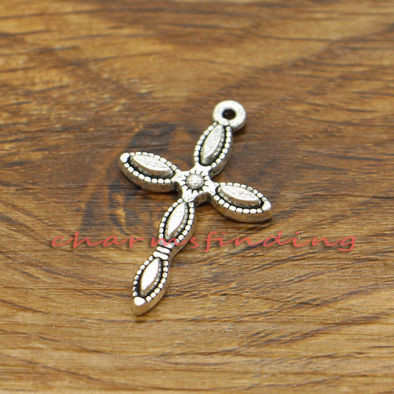 20pcs Cross Charms Religious Charms Antique Silver Tone - Etsy