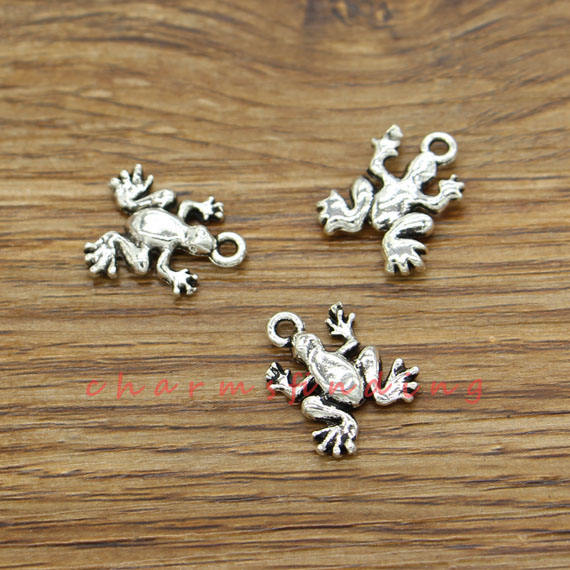 25pcs Frog Charms Antique Silver Tone 17x14mm Cf3455 - Etsy