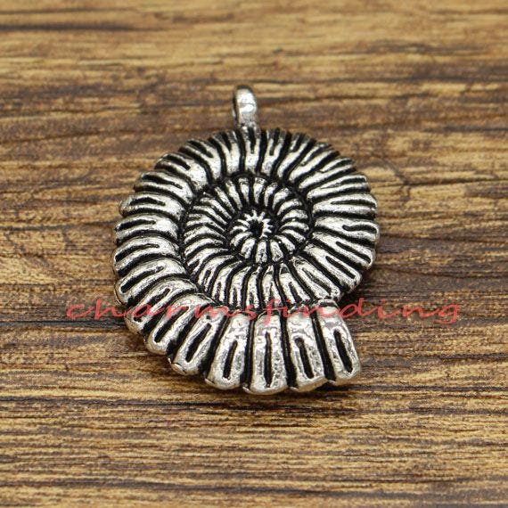 3pcs Large Seashell Charms Shell Beach Charms Antique Silver - Etsy