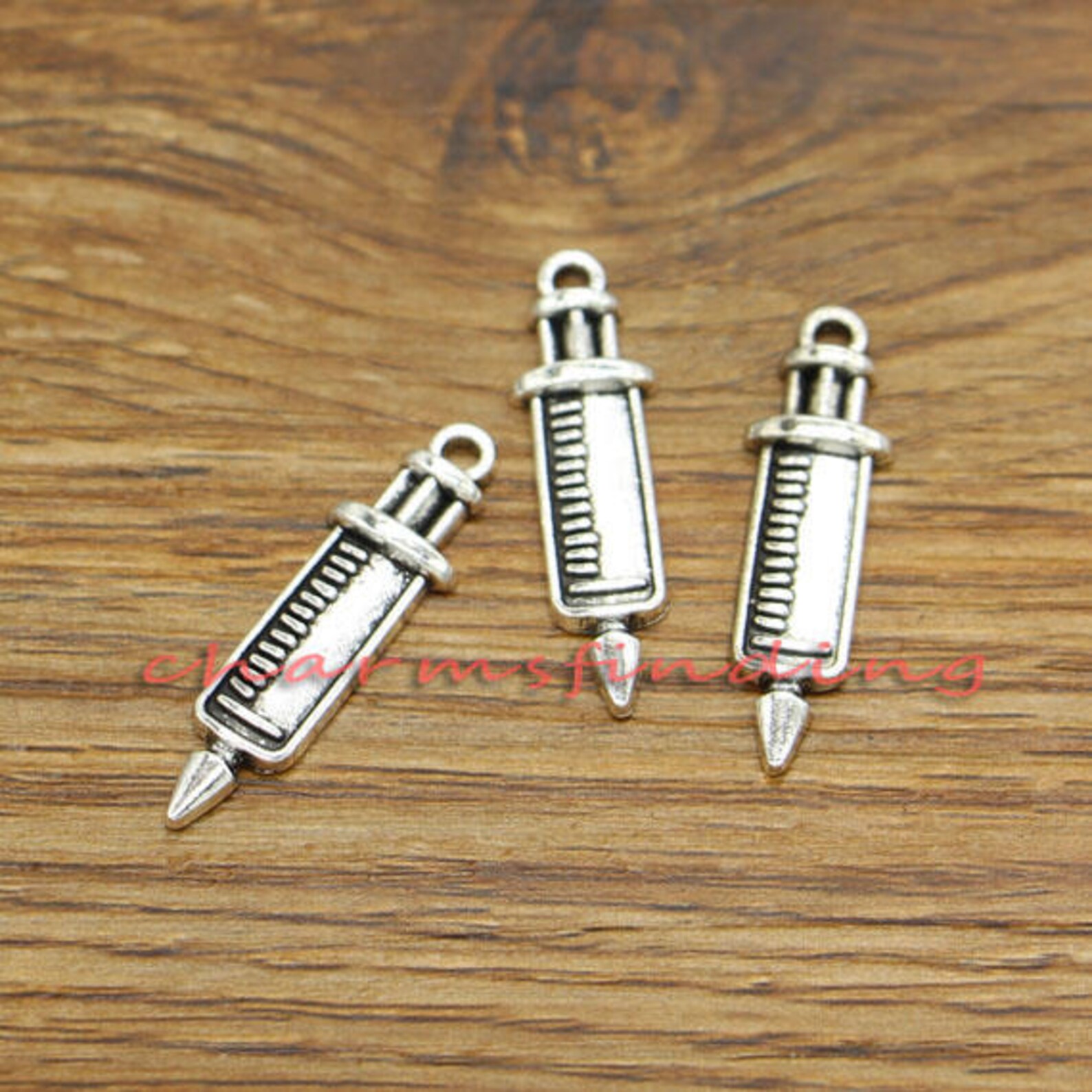 20pcs Syringe Charms Medical Charm Antique Silver Tone 9x30mm | Etsy