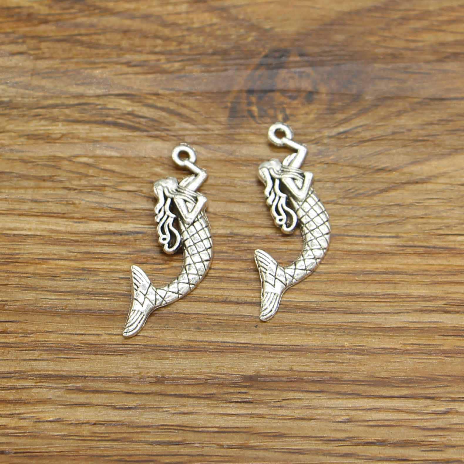 20pcs Mermaid Charms Ocean Sea Charms Antique Silver Tone - Etsy