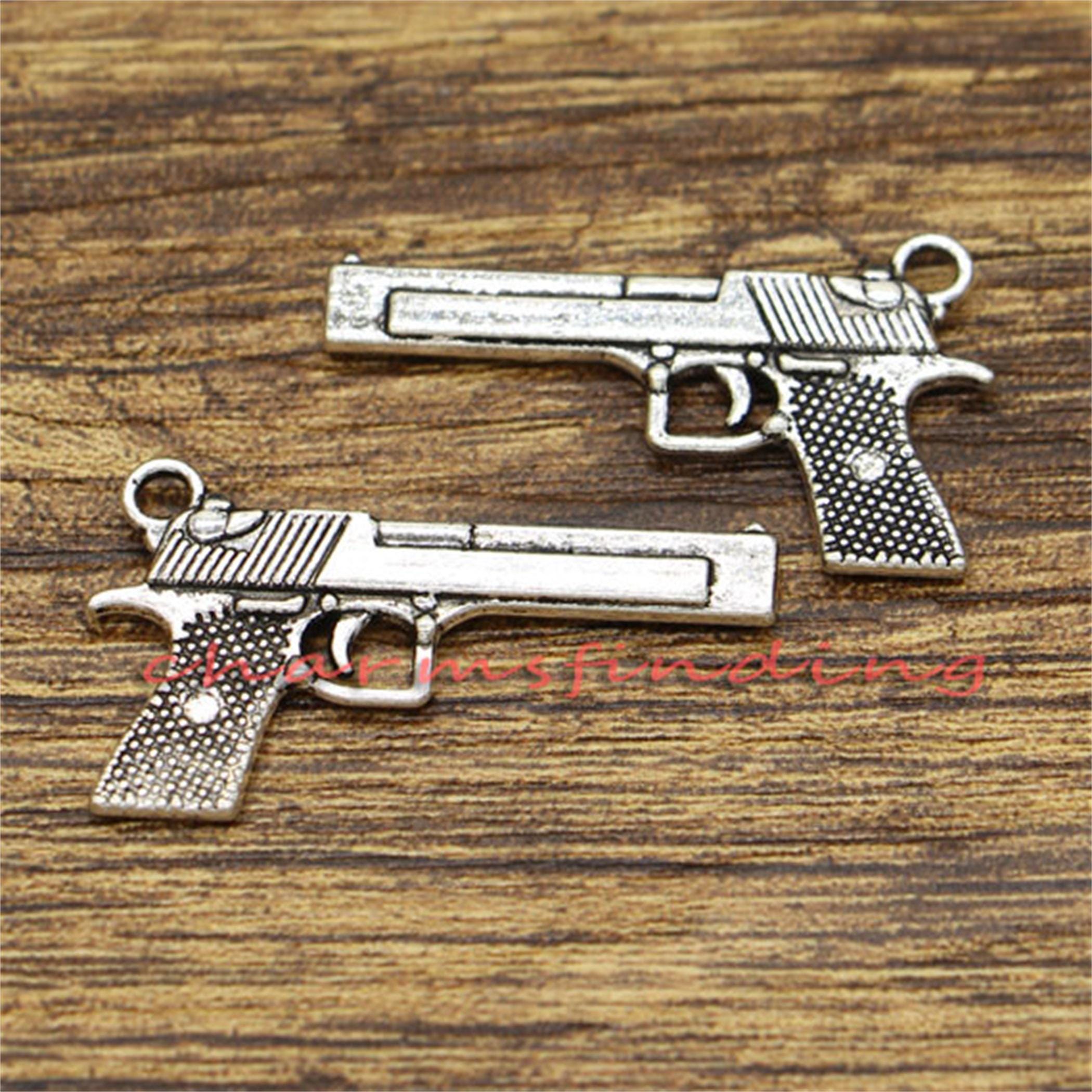 10pcs Large Gun Charms Toy Charms Antique Silver Tone 35x20mm CF2985 - Etsy